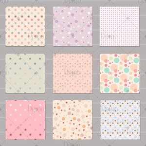 18 Seamless Pastel Polka Dot Digital Papers 12inch 300 Dpi Commercial ...