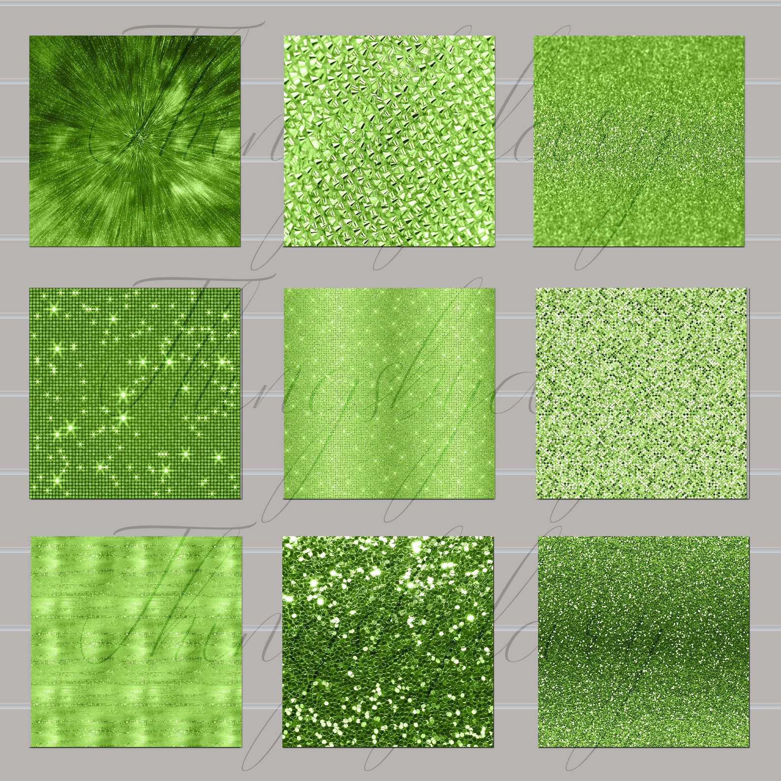 42 Luxury Greenery Glitter and Sequin Digital Papers 12 Inch | Etsy