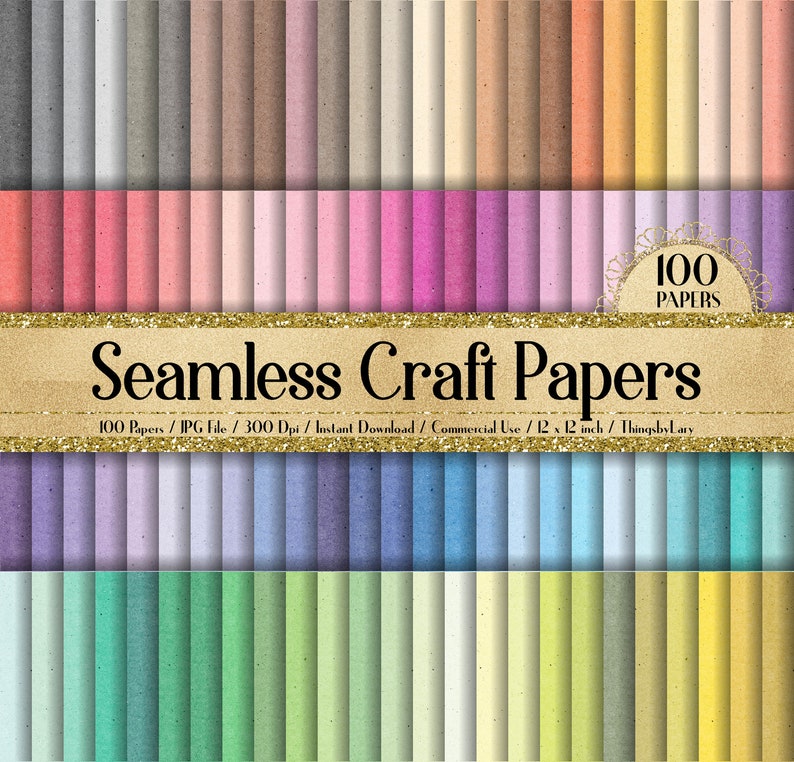 100 Seamless Tileable Craft Papers in 12" X 12", 300 Dpi Planner Paper ...