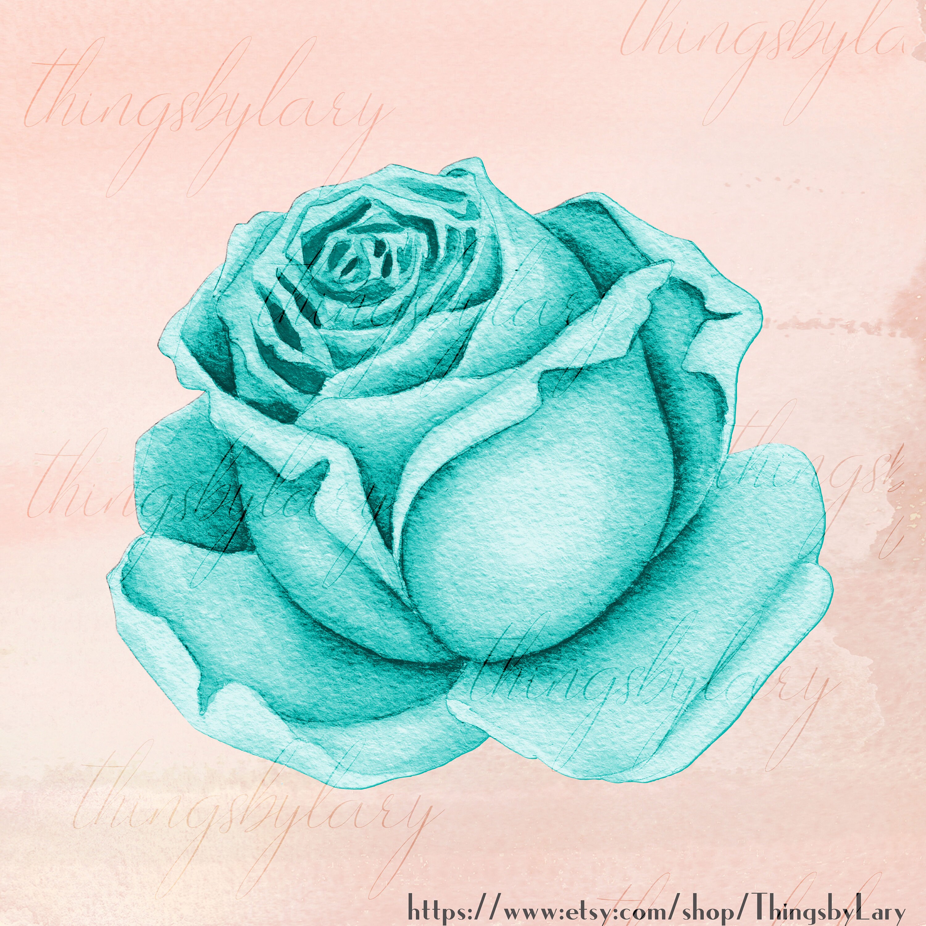 100 Watercolor Roses ,300 Dpi Planner Clipart, Scrapbooking, Watercolor ...