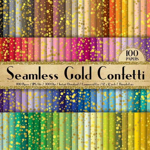 100 Seamless Gold Foil Confetti Papers 12 Inch 300 Dpi Instant - Etsy