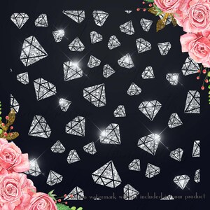 16 Seamless Glitter Diamond Overlay Digital Images PNG Transparent ...