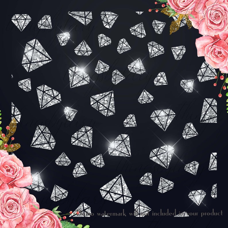 16 Seamless Glitter Diamond Overlay Digital Images PNG - Etsy