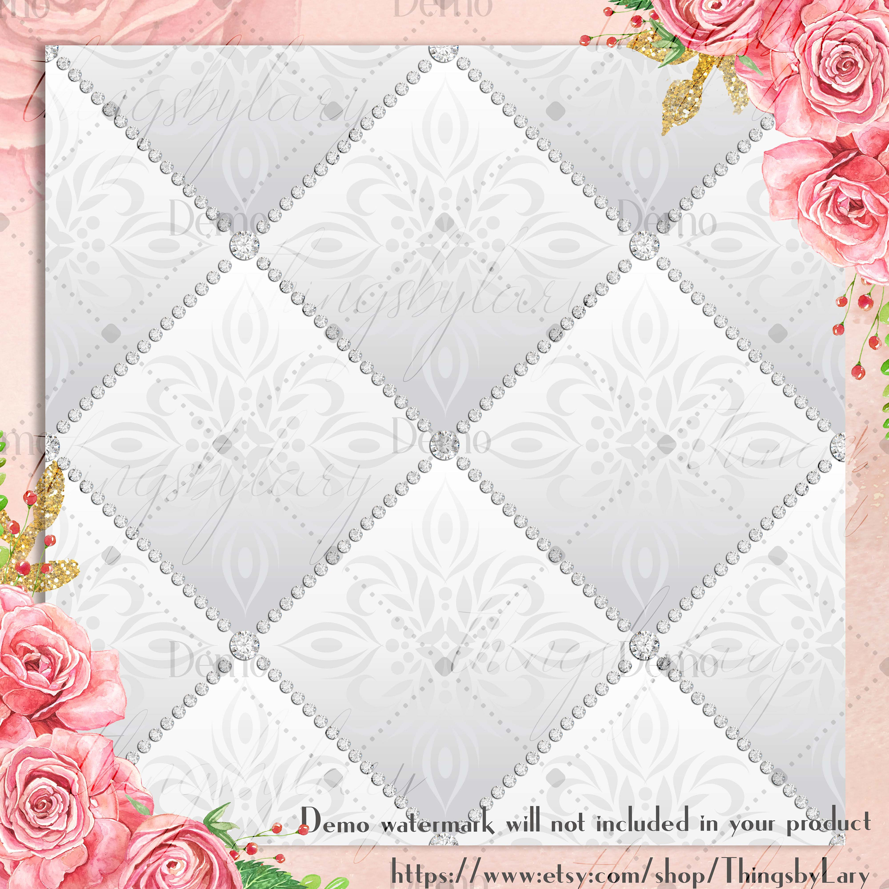 254 Seamless White Diamond Luxury Upholstery Tufted Background Digital ...