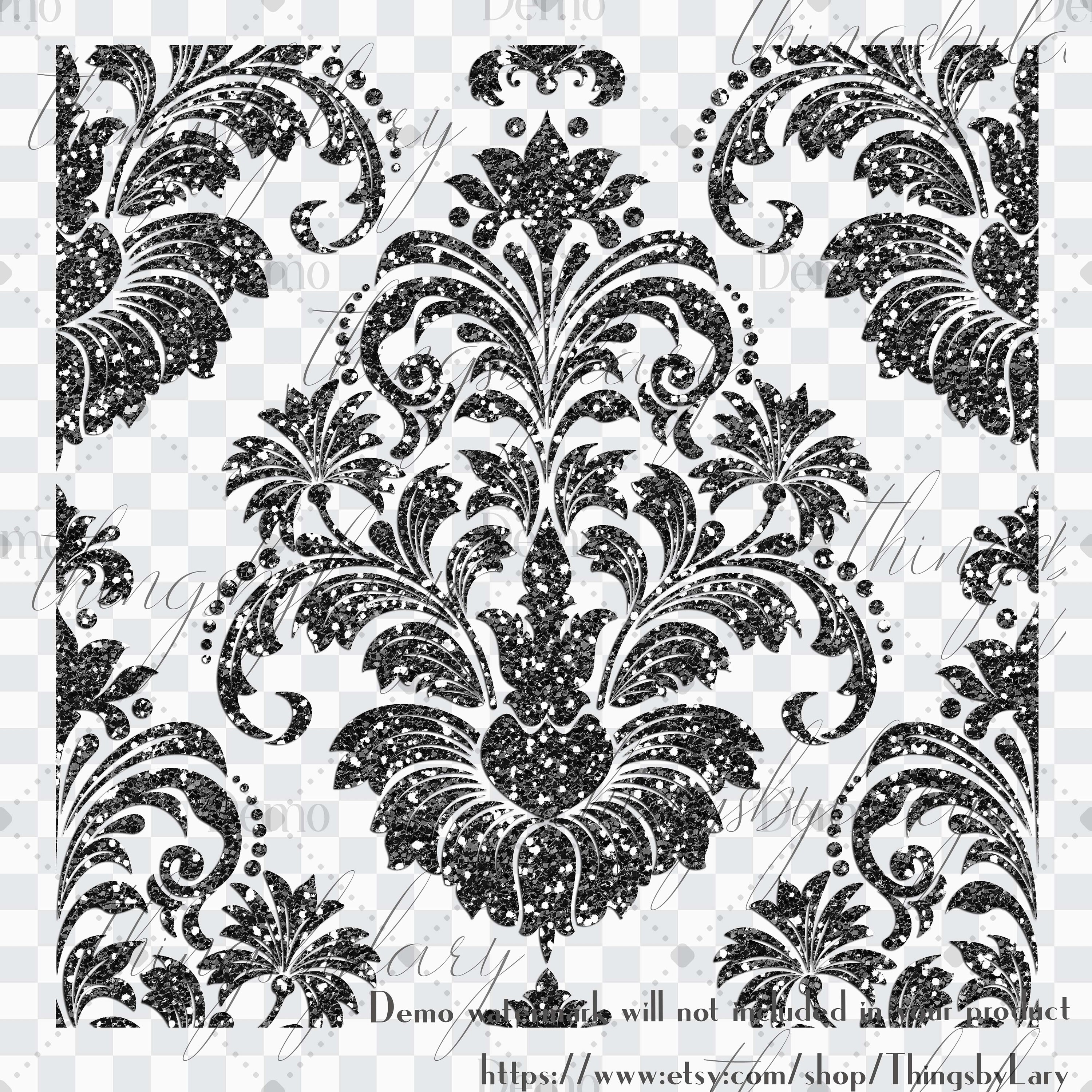 42 Various Glitter Seamless Damask Ornament Overlay Images 12in ...