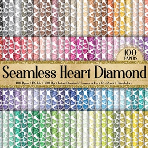 100 Seamless Watercolor Heart Diamond Papers 12 Inch 300 Dpi Commercial ...