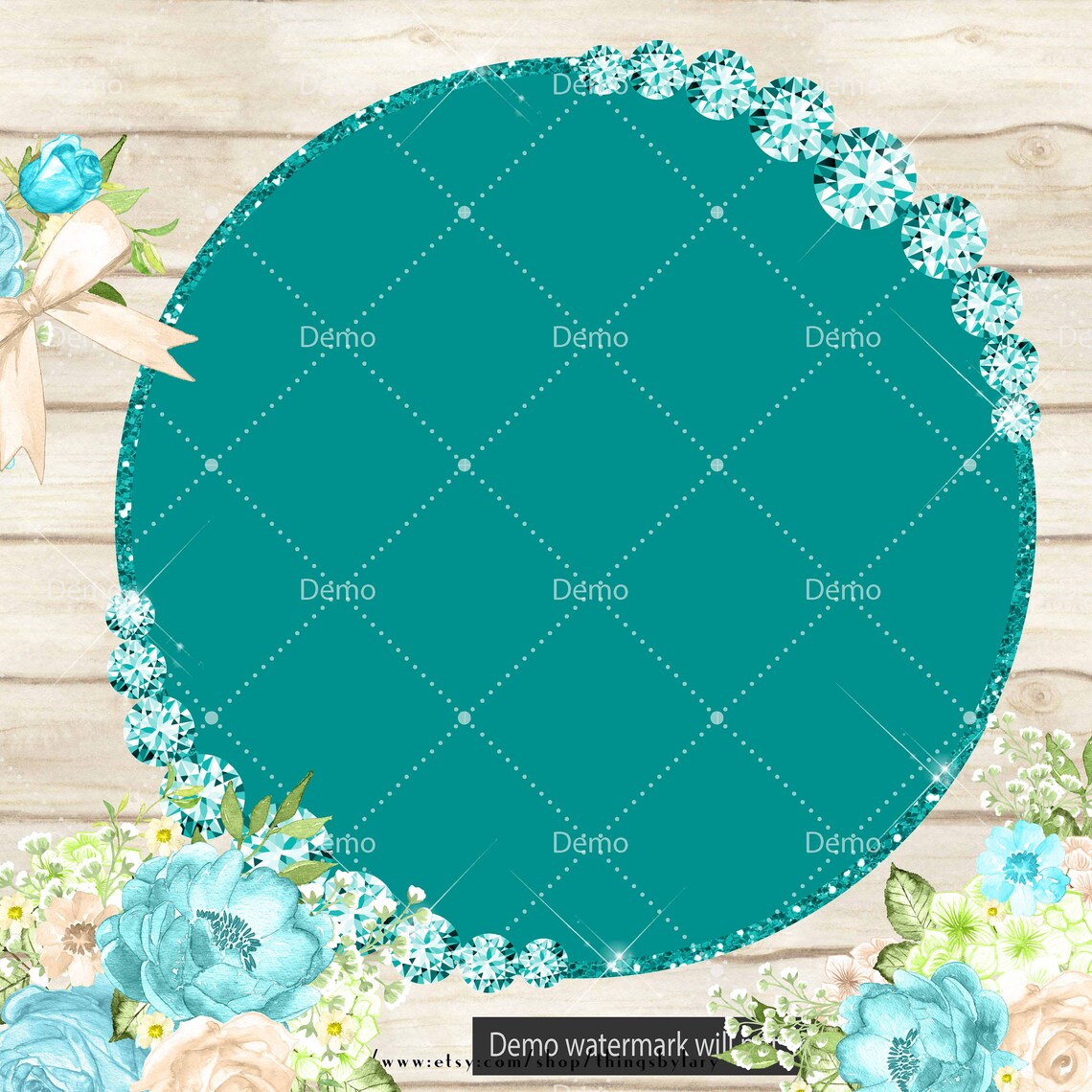 100 Diamond and Glitter Circle Frame Clipart Diamond Frame - Etsy