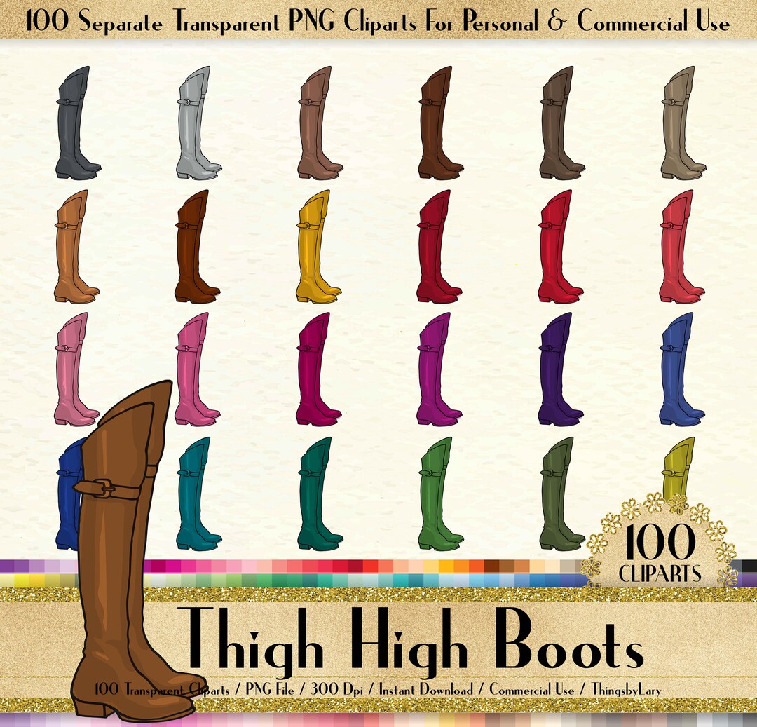 100 Thigh High Boots Clipart,over Knee High Boots,100 PNG Clip Art ...