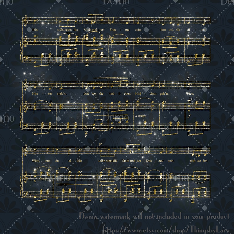8 Gold Glitter Music Sheet Overlay Images 12 inch 300 Dpi | Etsy