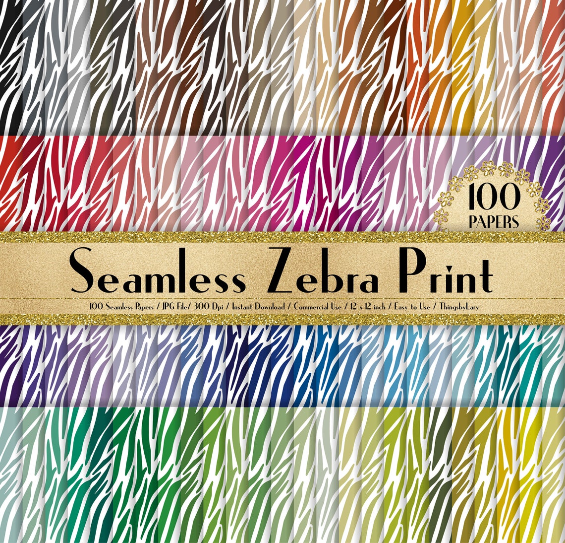100 Seamless Zebra Print Papers in 12 X 12 300 - Etsy