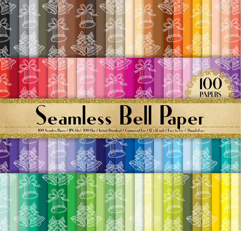 100 Seamless Hand Drawn Bell Papers in 12 X 12 - Etsy