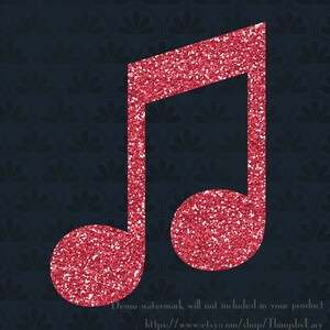 100 Glitter Music Note Clip Arts,300 Dpi Planner Clipart, Scrapbooking ...