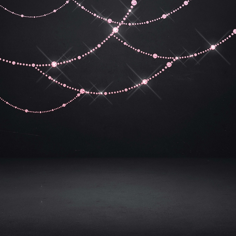 Pink Hanging Diamond String Set Digital Images PNG Transparent Instant ...