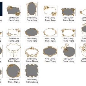 20 Luxury Gold Label Frames 300 Dpi PNG Instant Download Commercial Use ...