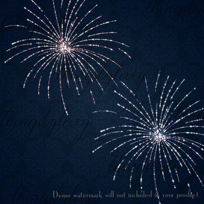 16 Glitter Glowing Fireworks Overlay Image Commercial Use New Year Eve ...