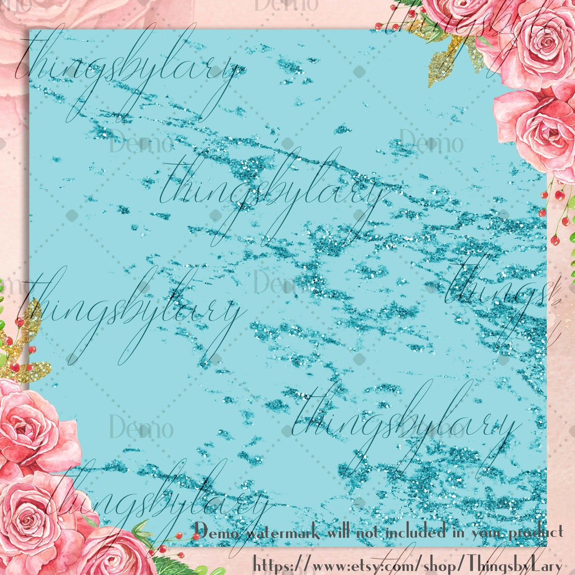 16 Teal Marble Papers, Teal Marble, Digital Marble Paper, Glitter ...