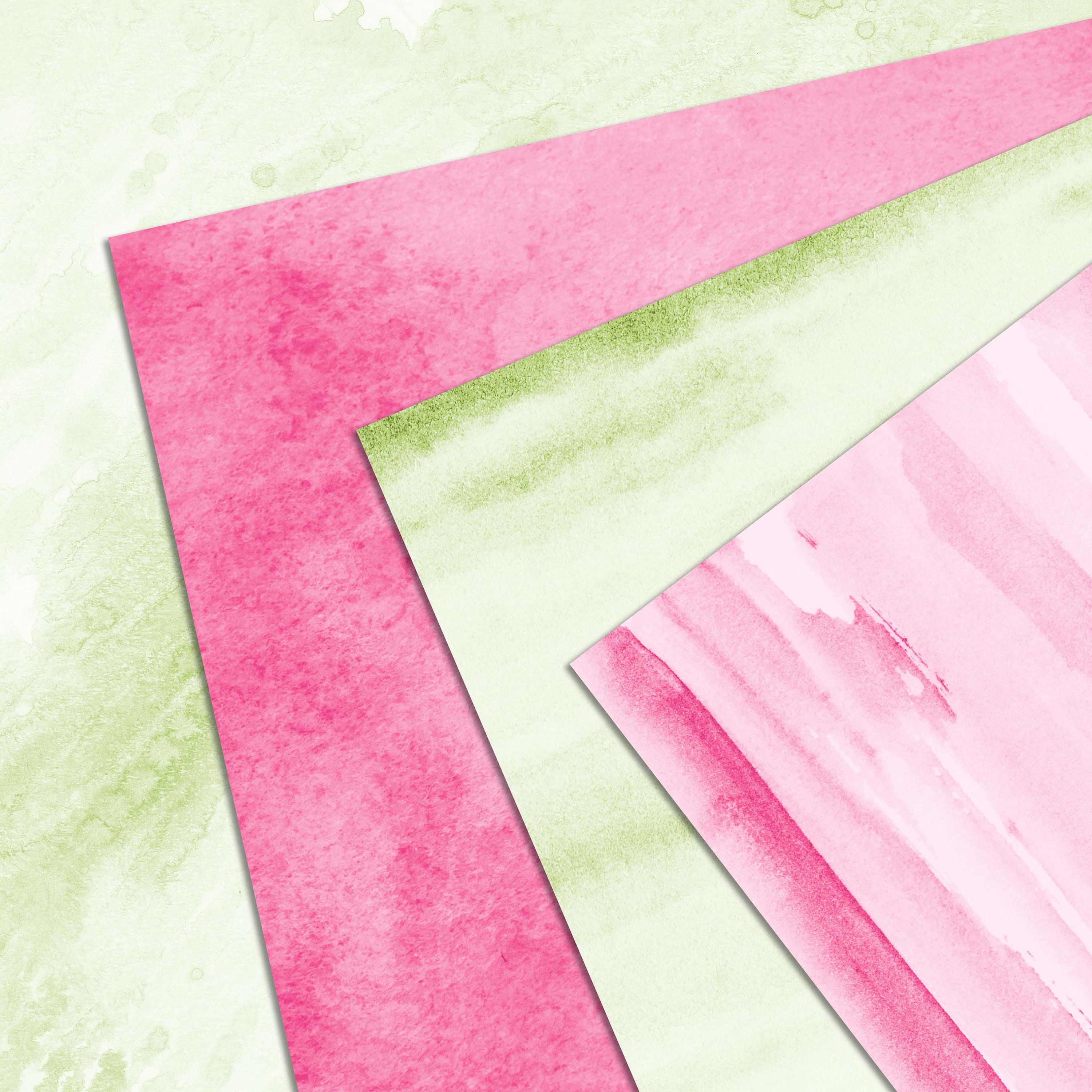 30 Ombre Aloe & Hot Pink Watercolor Digital Papers 12x12 Inch - Etsy