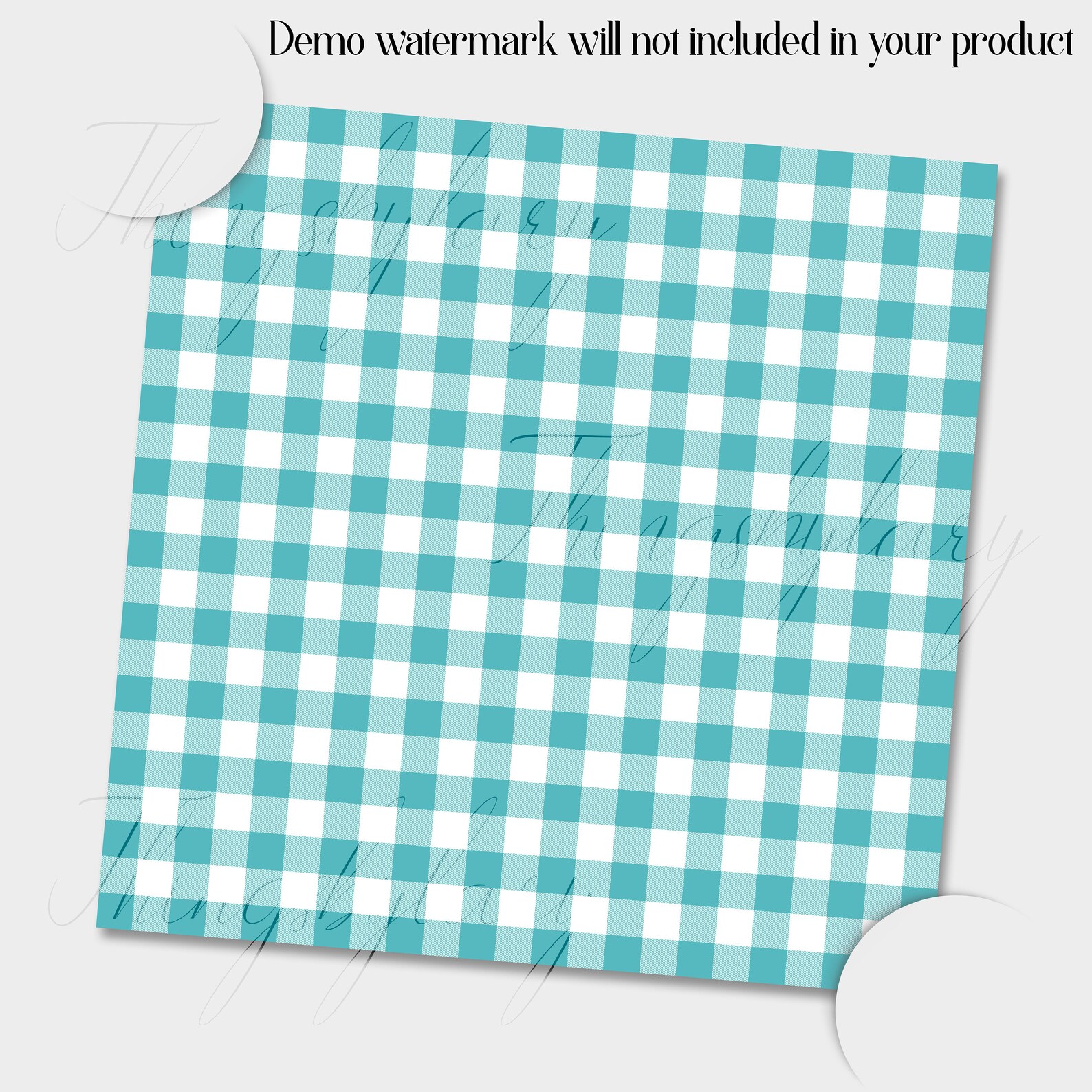24 Turquoise Plaid Digital Papers in 12 X 12 Inch 300 Dpi Instant ...