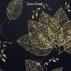 16 Seamless Glitter Leaves Overlay Digital Images PNG Transparent ...