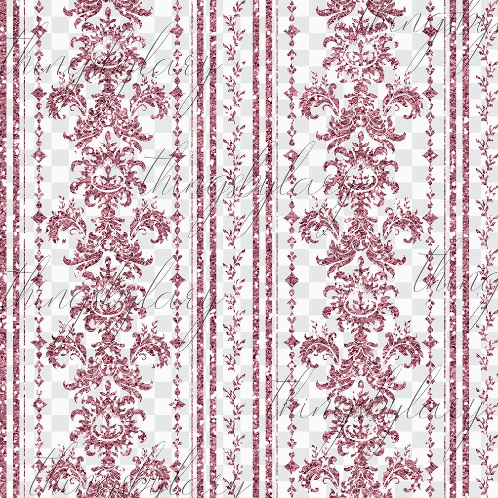 42 Rose Gold Glitter Seamless Damask Ornament Overlays 12in - Etsy