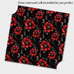 20 Seamless Gothic Floral With Black Digital Papers Commercial Use ...