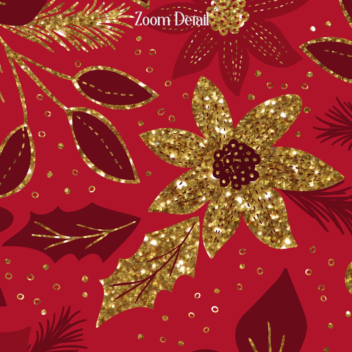 100 Seamless Glitter Christmas Floral Digital Papers 12x12" 300 Dpi ...