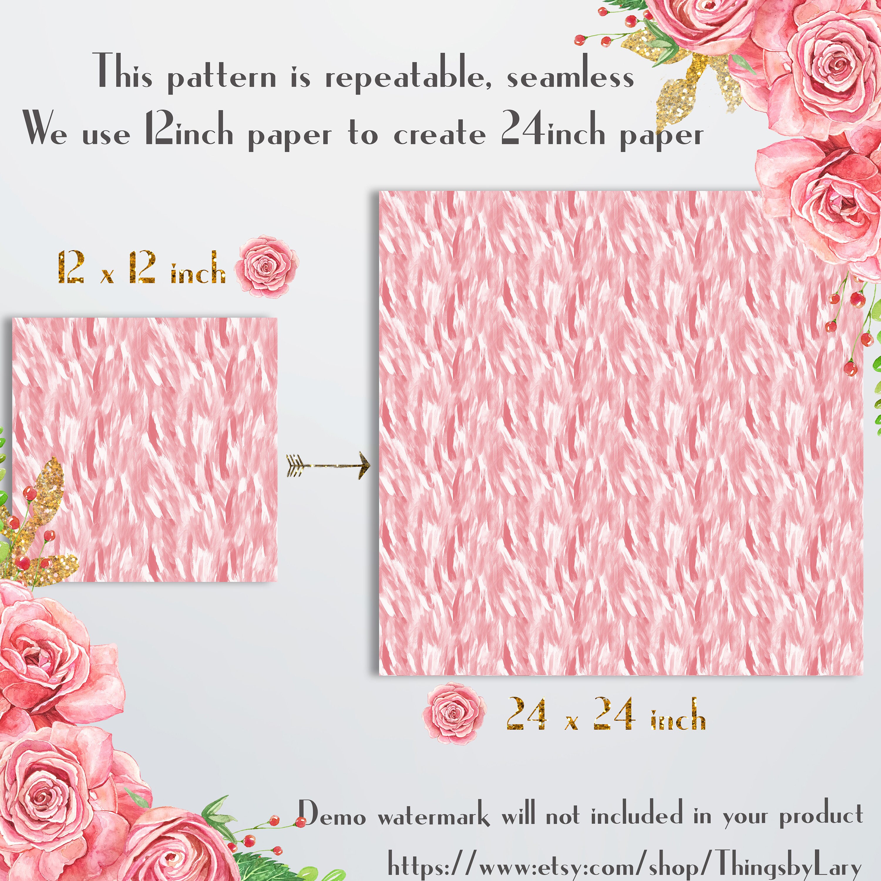 100 Seamless Watercolor Brush Stroke Digital Papers Commercial Use ...