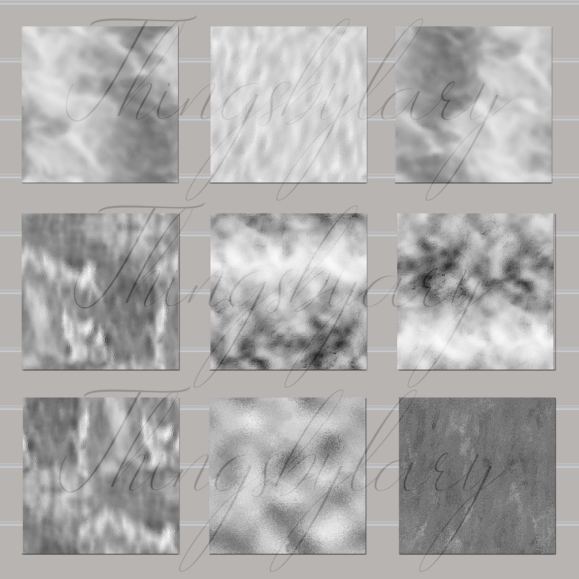 16 Seamless Silver Foil Digital Papers 12 300 Dpi | Etsy