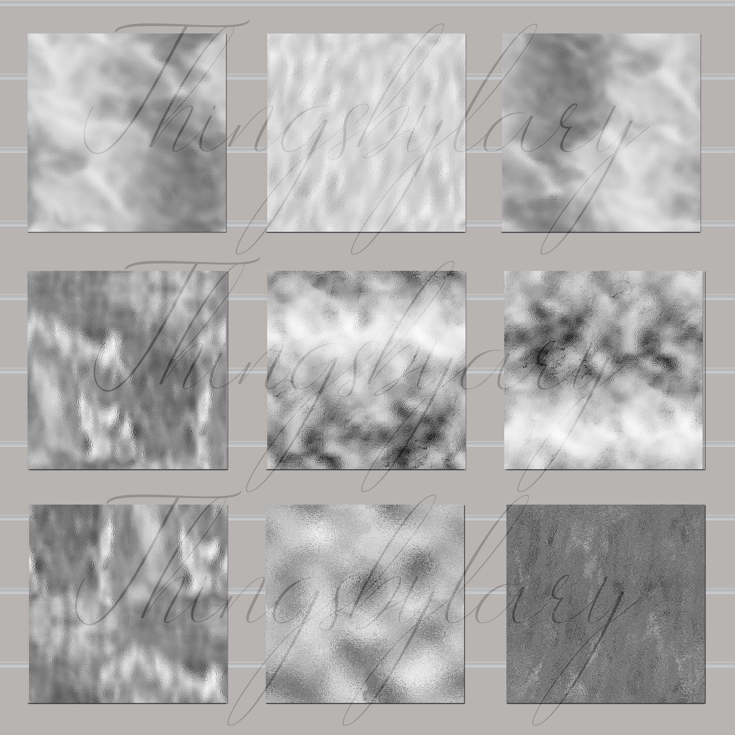 16 Seamless Silver Foil Digital Papers 12 300 Dpi | Etsy