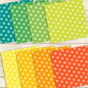 254 Rainbow Tinted Polka Dot Pattern Papers in 12 X 12 Inch 300 Dpi ...