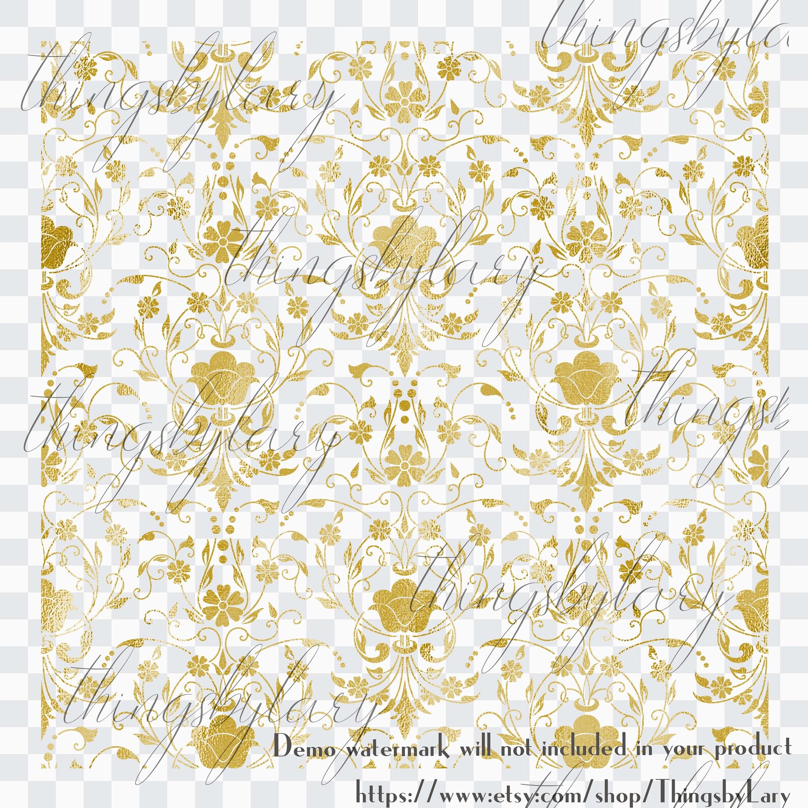 42 Gold Foil Seamless Damask Ornament Overlays 12inch - Etsy