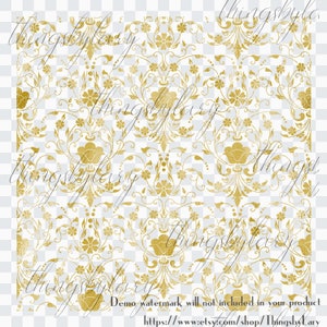 42 Gold Foil Seamless Damask Ornament Overlays 12inch Transparent PNG ...