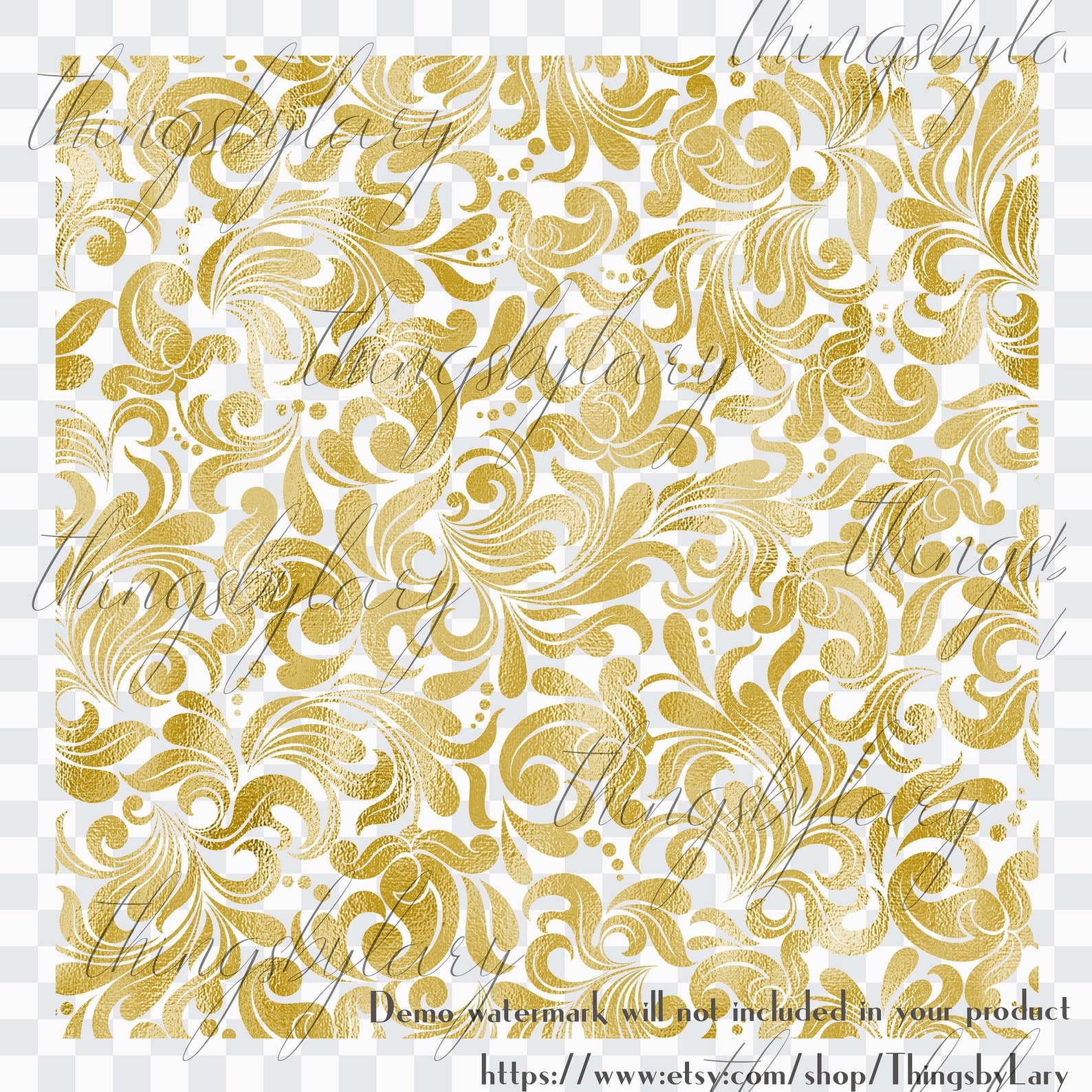 42 Gold Foil Seamless Damask Ornament Overlays 12inch - Etsy