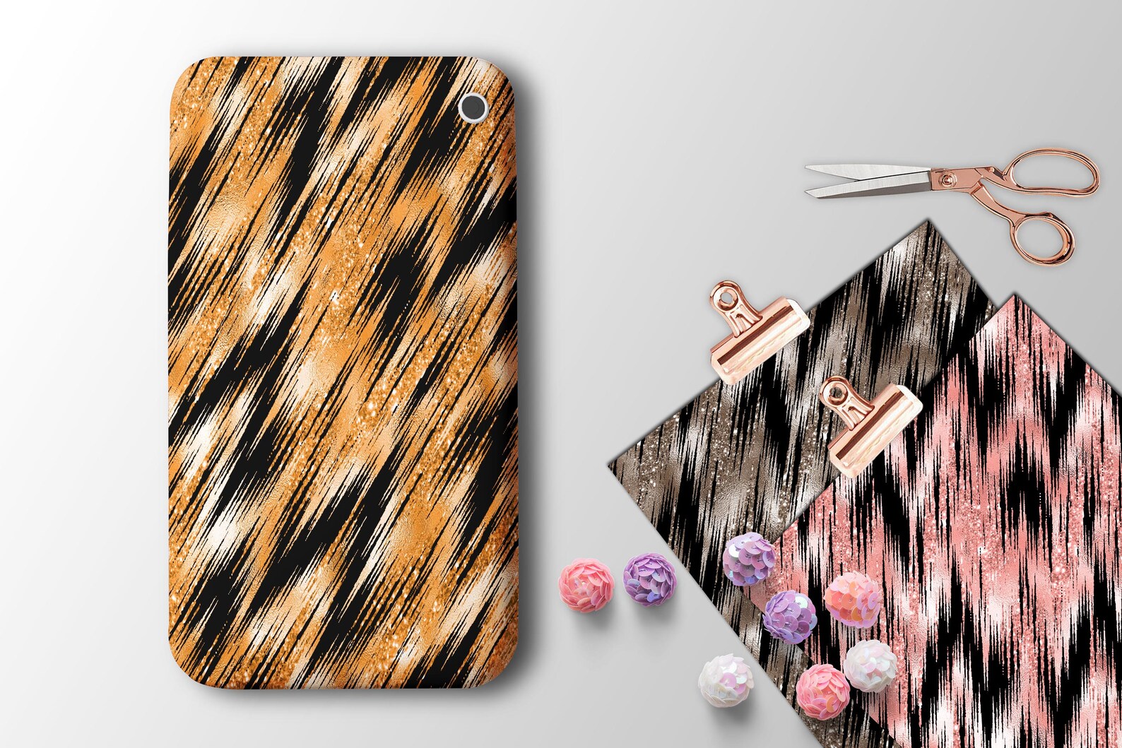 100 Seamless Glitter Ikat Pattern Digital Papers 12x12" 300 Dpi Planner ...