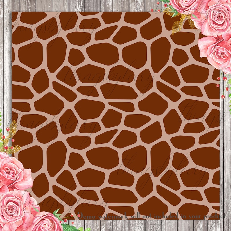 100 Seamless Giraffe Print Digital Papers 12x12" 300 Dpi Instant Download Commercial Use Planner ...