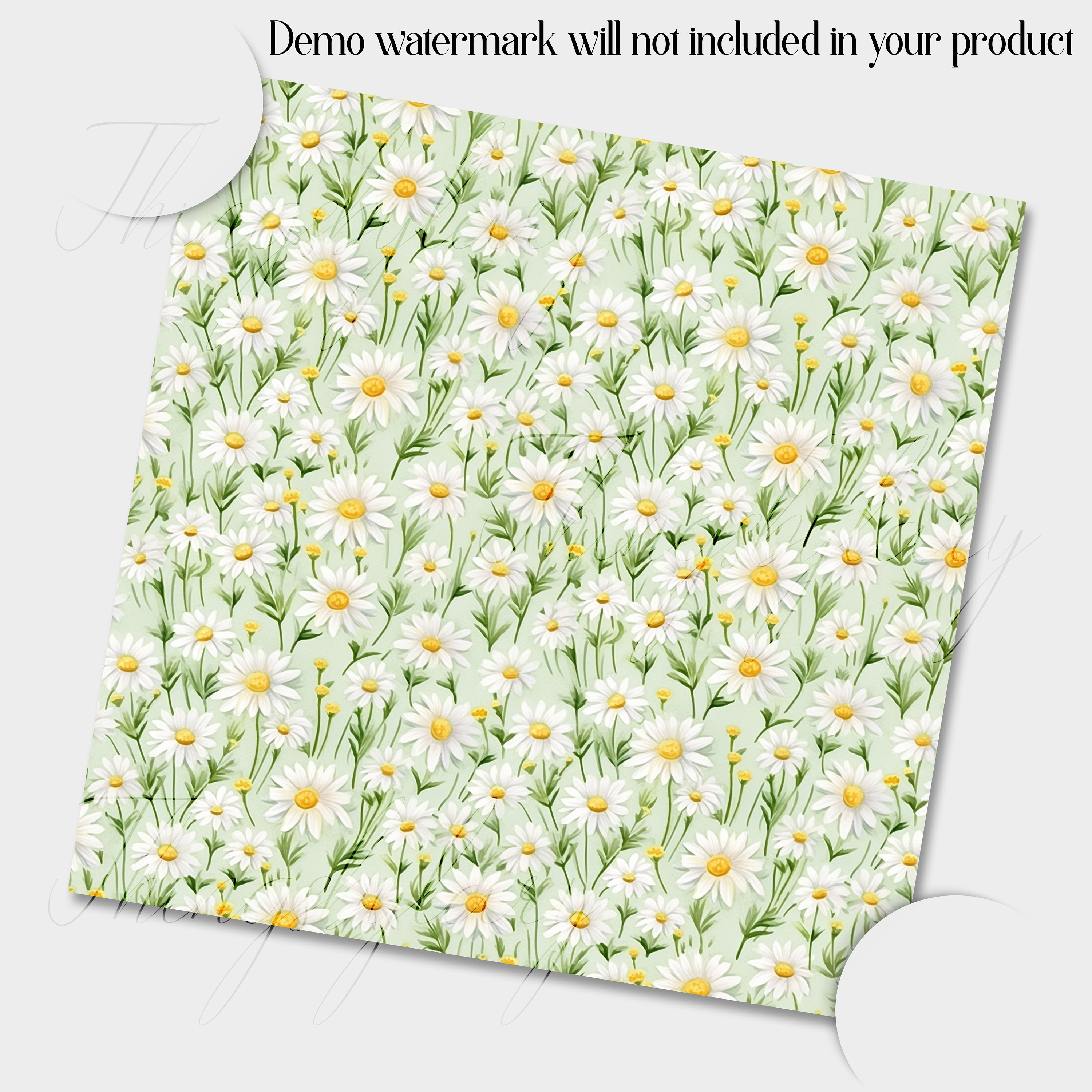 30 Seamless Watercolor Miniature Daisy Flower Digital Papers Digital ...