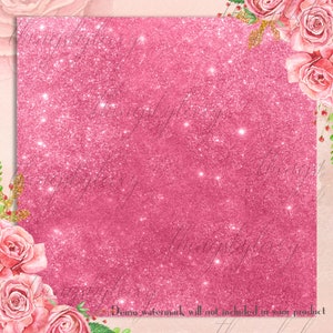 42 Blush Pink Glitter Sequin Digital Papers 12x12" 300 Dpi Planner ...
