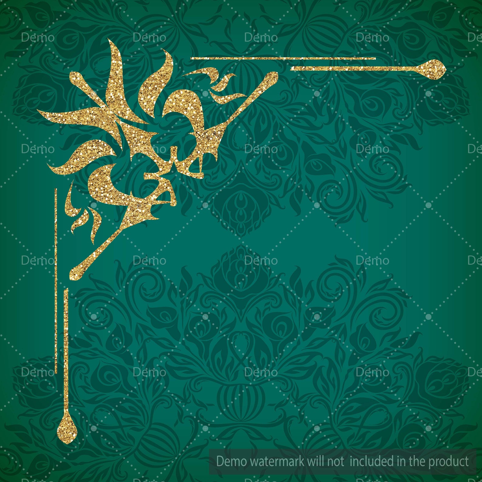 16 Gold Glitter Corner Borders,floral Ornament,corner Wedding ...