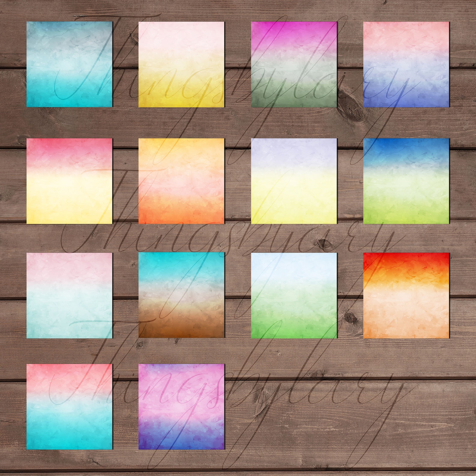 30 Ombre Watercolor Digital Papers in 12 X 12 Inch 300 Dpi Instant ...