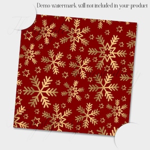 24 Red & Gold Christmas Digital Papers 12 X 12 Inch 300 Dpi Instant ...