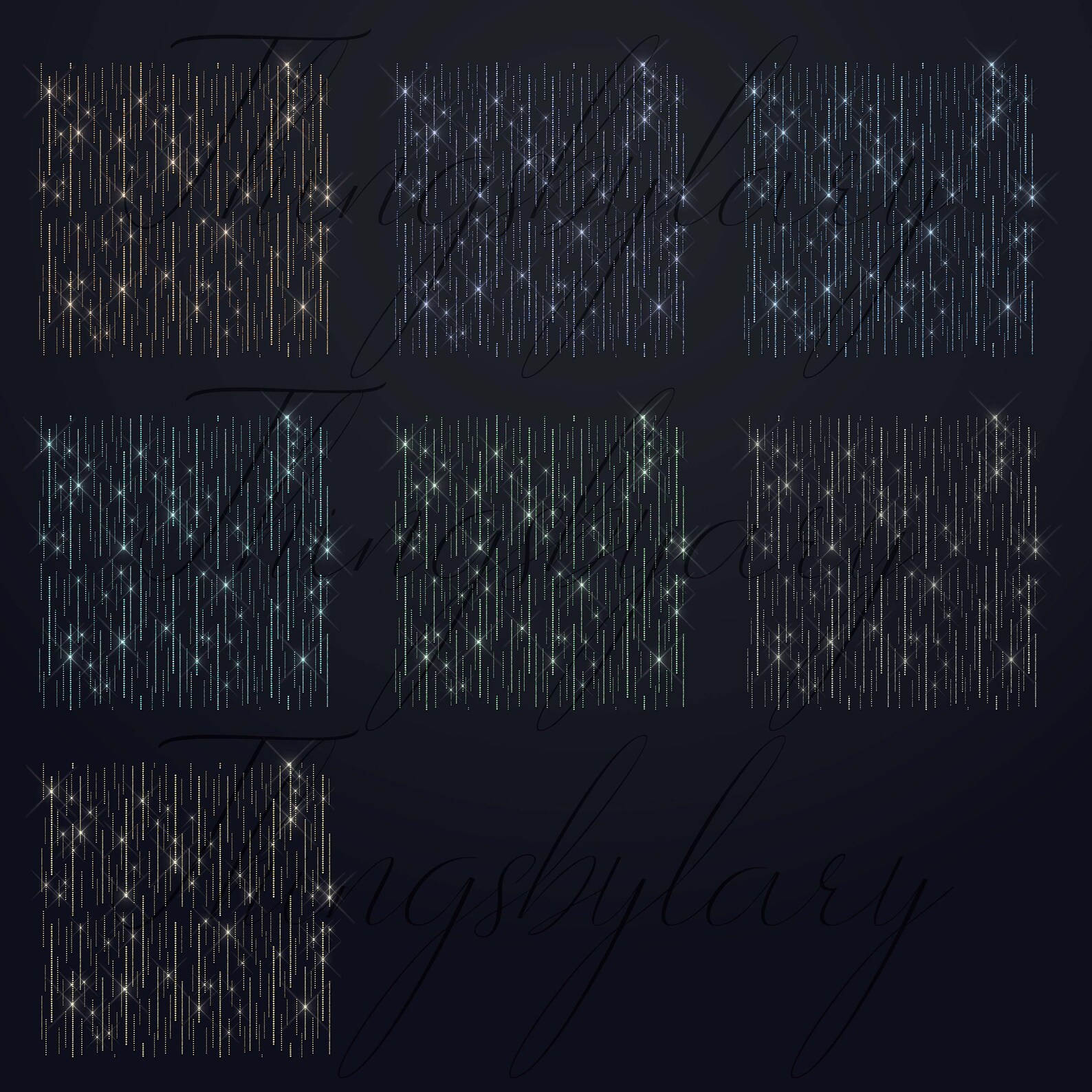 16 Seamless Glitter Tinsel Rain Drop Curtain Overlay Images 16 Colors ...