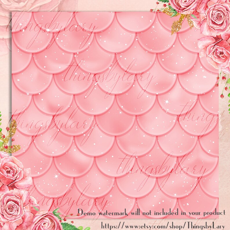 100 Seamless Mermaid Scale Papers, 300 Dpi Planner Paper, Commercial ...