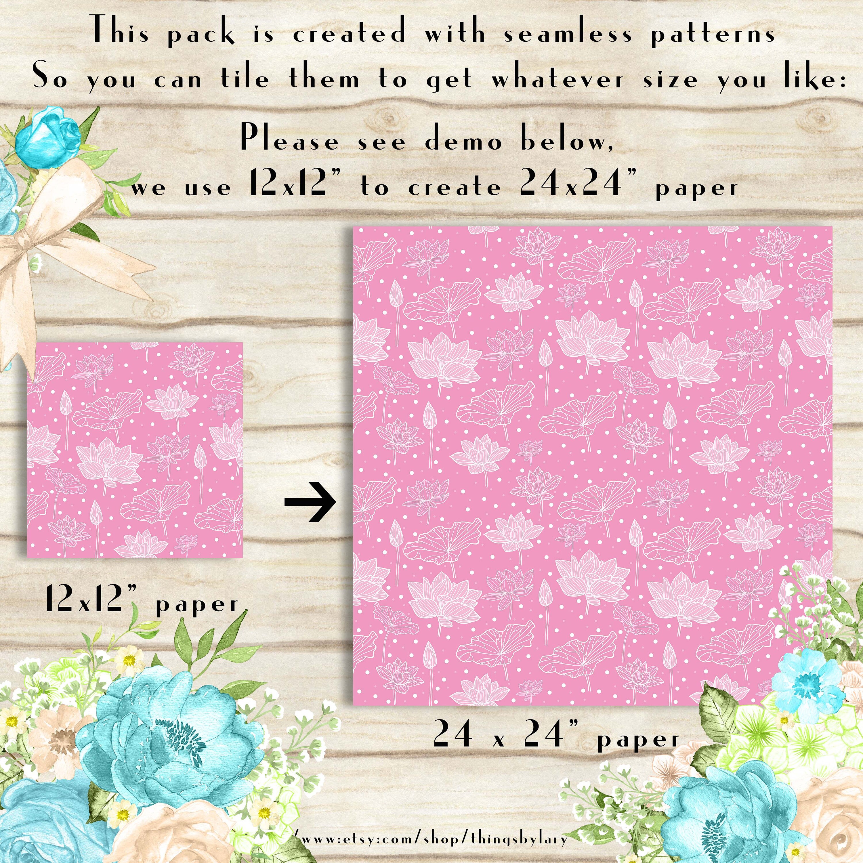 100 Seamless White Lotus Papers in 12 X 12 300 - Etsy