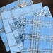 16 Luxury Silver and Light Blue Glitter Plaid Tartan Digital Paper Pack ...