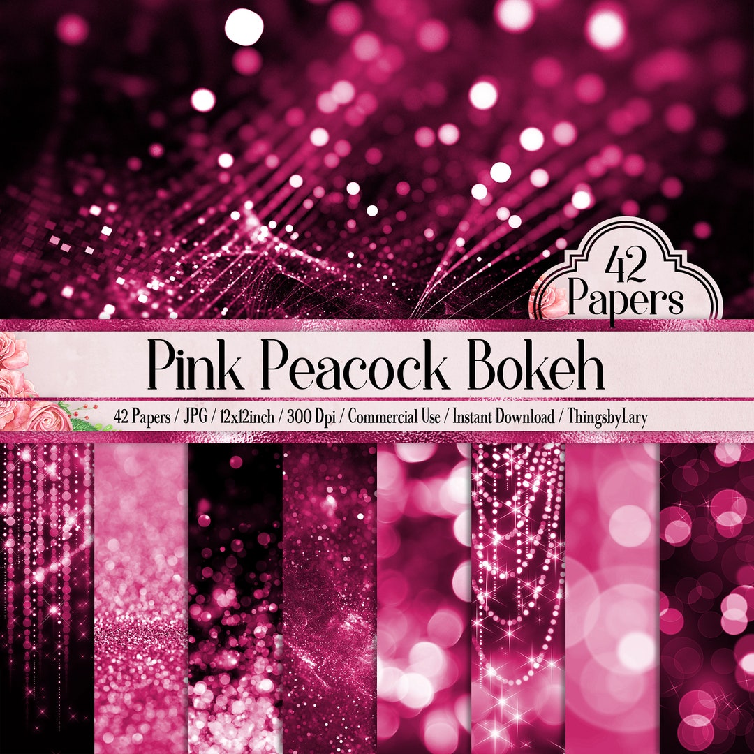 42 Pink Bokeh Papers 12 Inch, 300 Dpi Planner Paper, Commercial Use ...