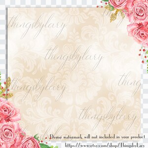 16 Pearl Wedding Luxury Damask Digital Papers 12x12" Foil Damask Pearl ...