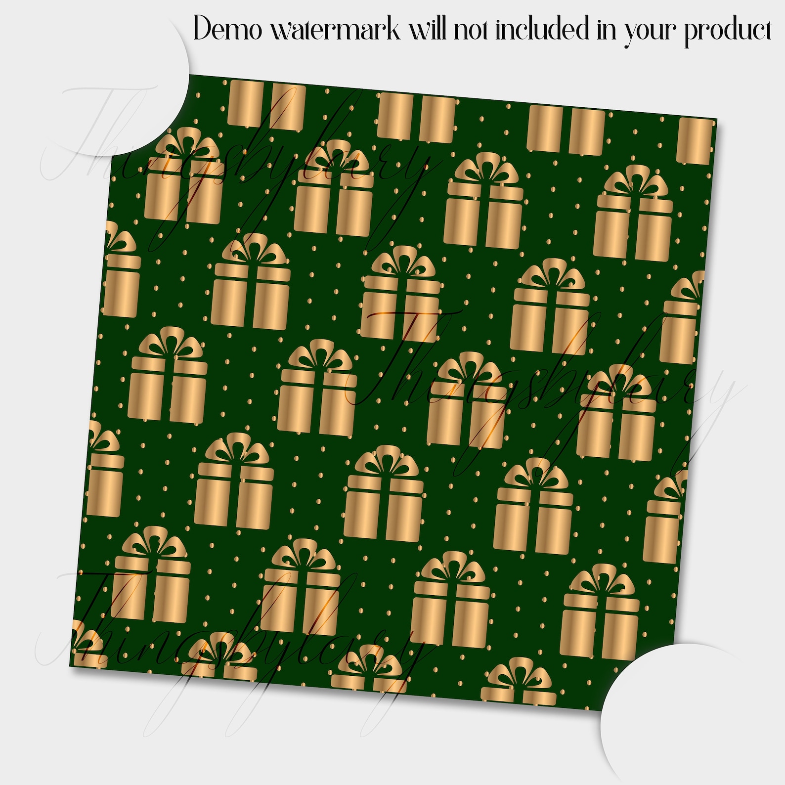 24 Green & Gold Christmas Digital Papers 12 X 12 Inch 300 Dpi Instant ...