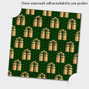 24 Green & Gold Christmas Digital Papers 12 X 12 Inch 300 Dpi Instant ...