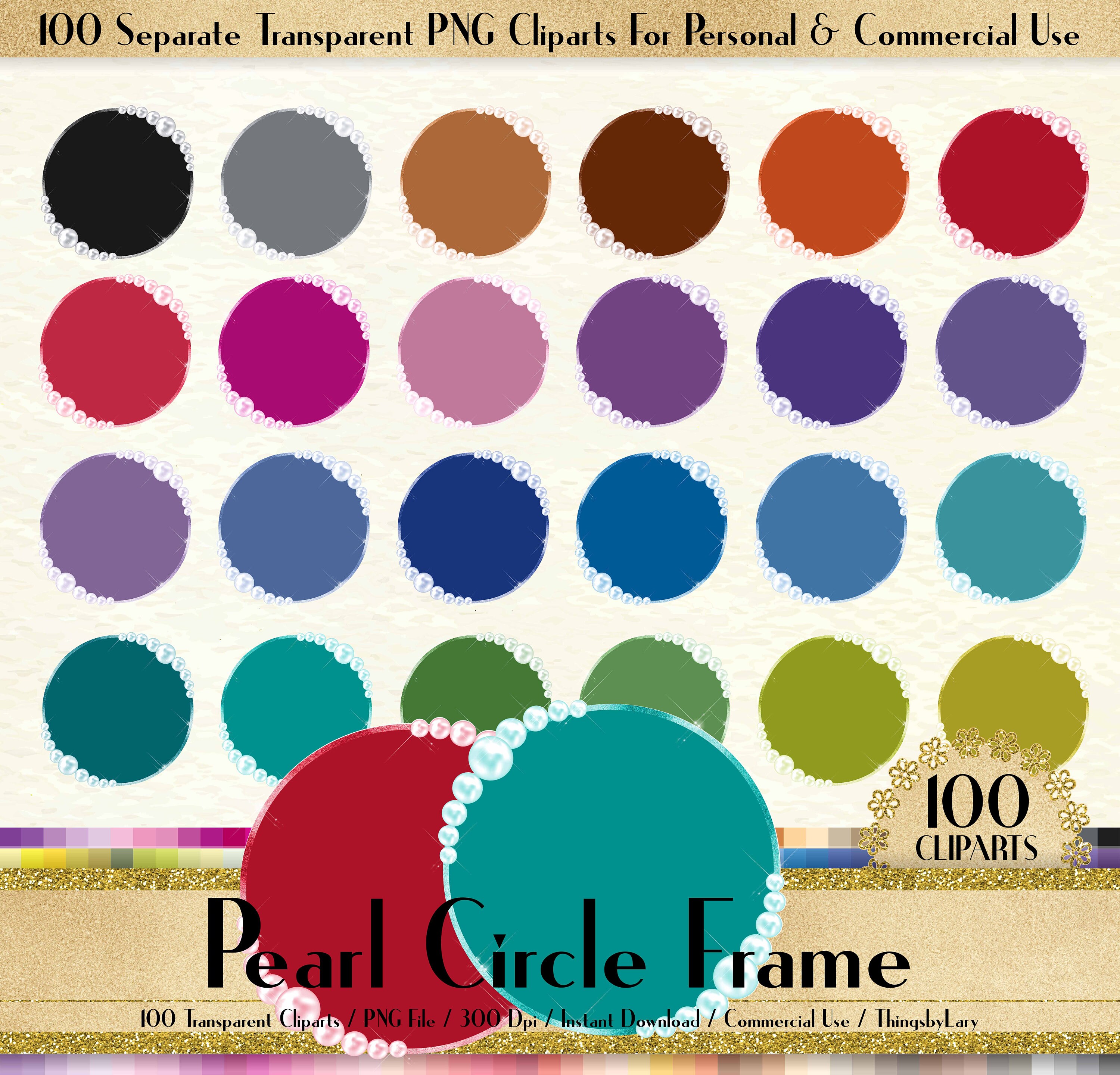 100 Pearl Circle Frame Clipart Pearl Frame Digital Clip Art - Etsy