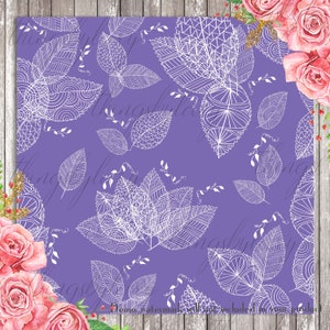 100 Seamless Whimsical Leaves Digital Papers 12x12" 300 Dpi Instant ...